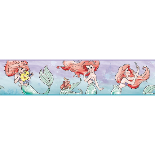 Disney Vol 4. Ariel & Friends Border Wallpaper Blue