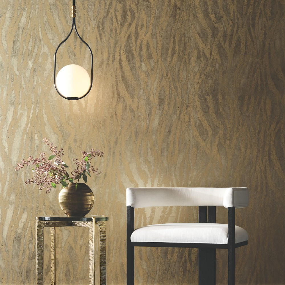 Candice Olson Decadence Zebra Chic Antique Gold Wallpaper