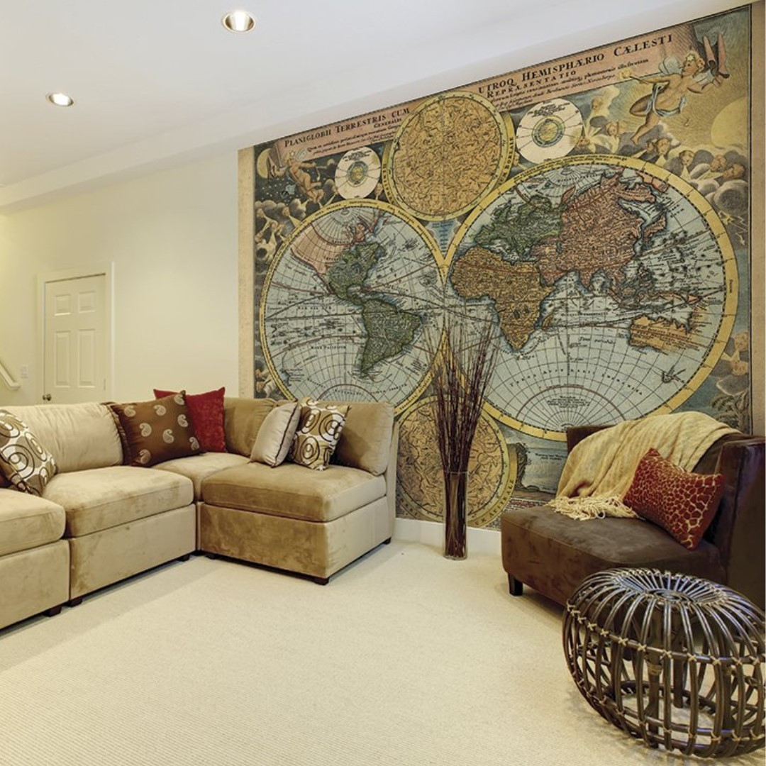 Origin Murals Vintage Map Mural Antique - Medium (300cm x 240cm)